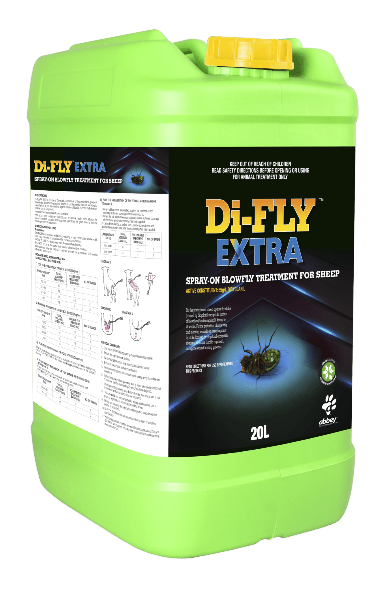 Di-FLY™ EXTRA Spray On Blowfly Treatment for Sheep - Abbey Labs