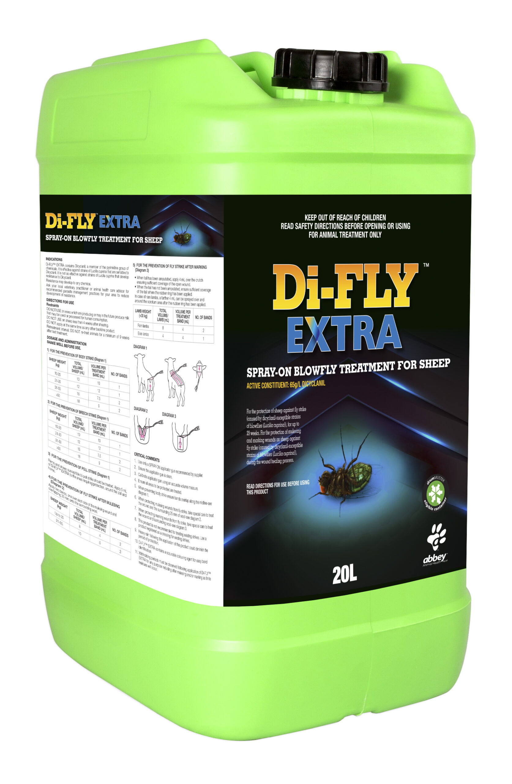 DI-FLY™ EXTRA Spray On Blowfly Treatment for Sheep - Abbey Labs