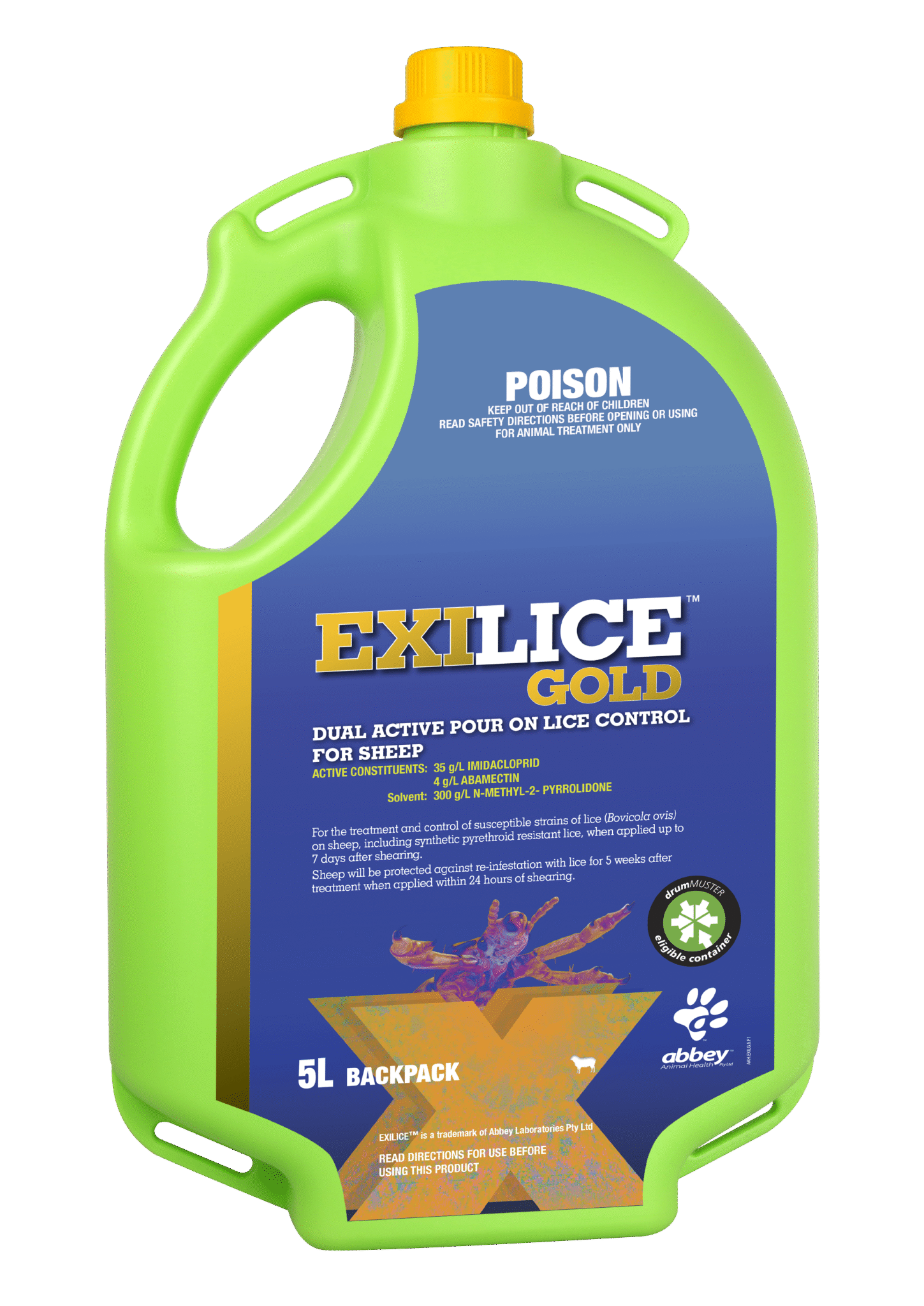 Pour-on Lice Control for Sheep - EXILICE™ GOLD - Abbey Labs