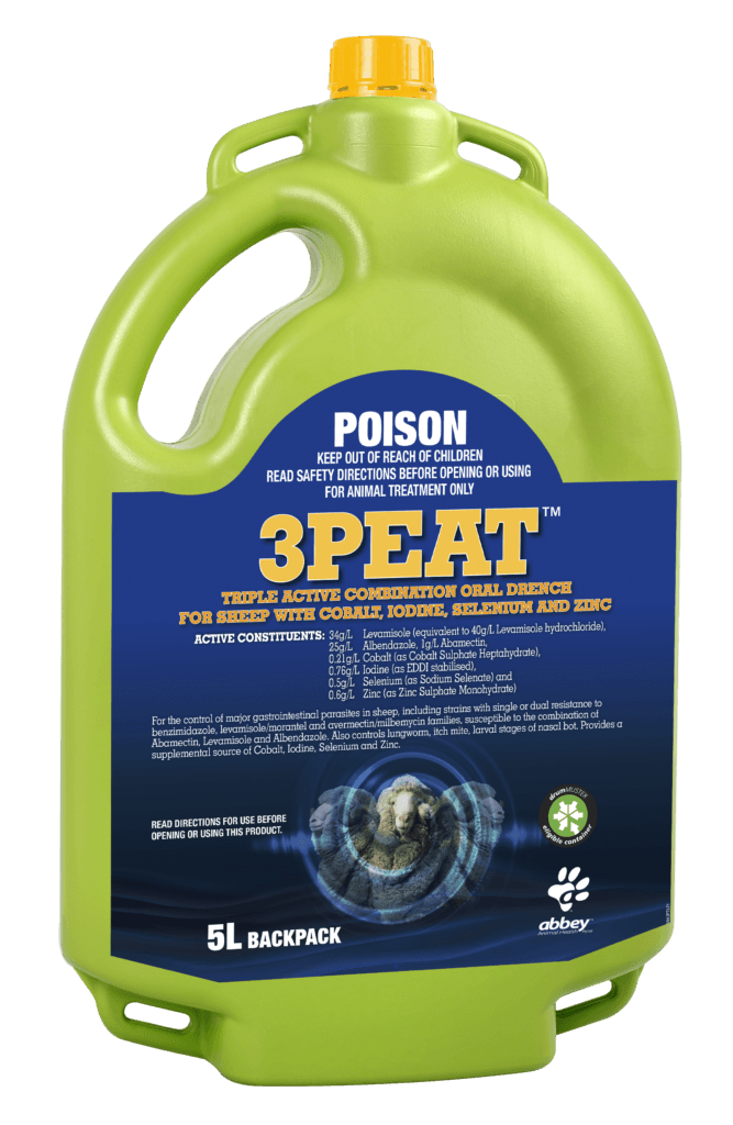 3PEAT™ Triple Active Combination Oral Drench for Sheep with Cobalt ...